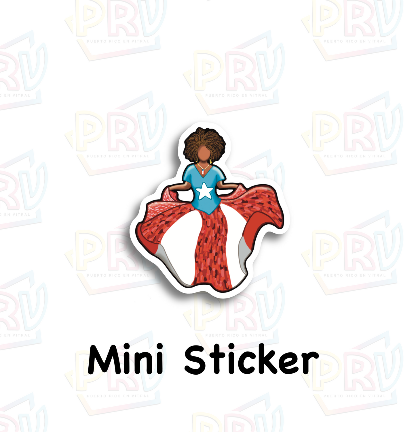 Bailadora Bomba (Mini Sticker) – Puerto Rico en Vitral