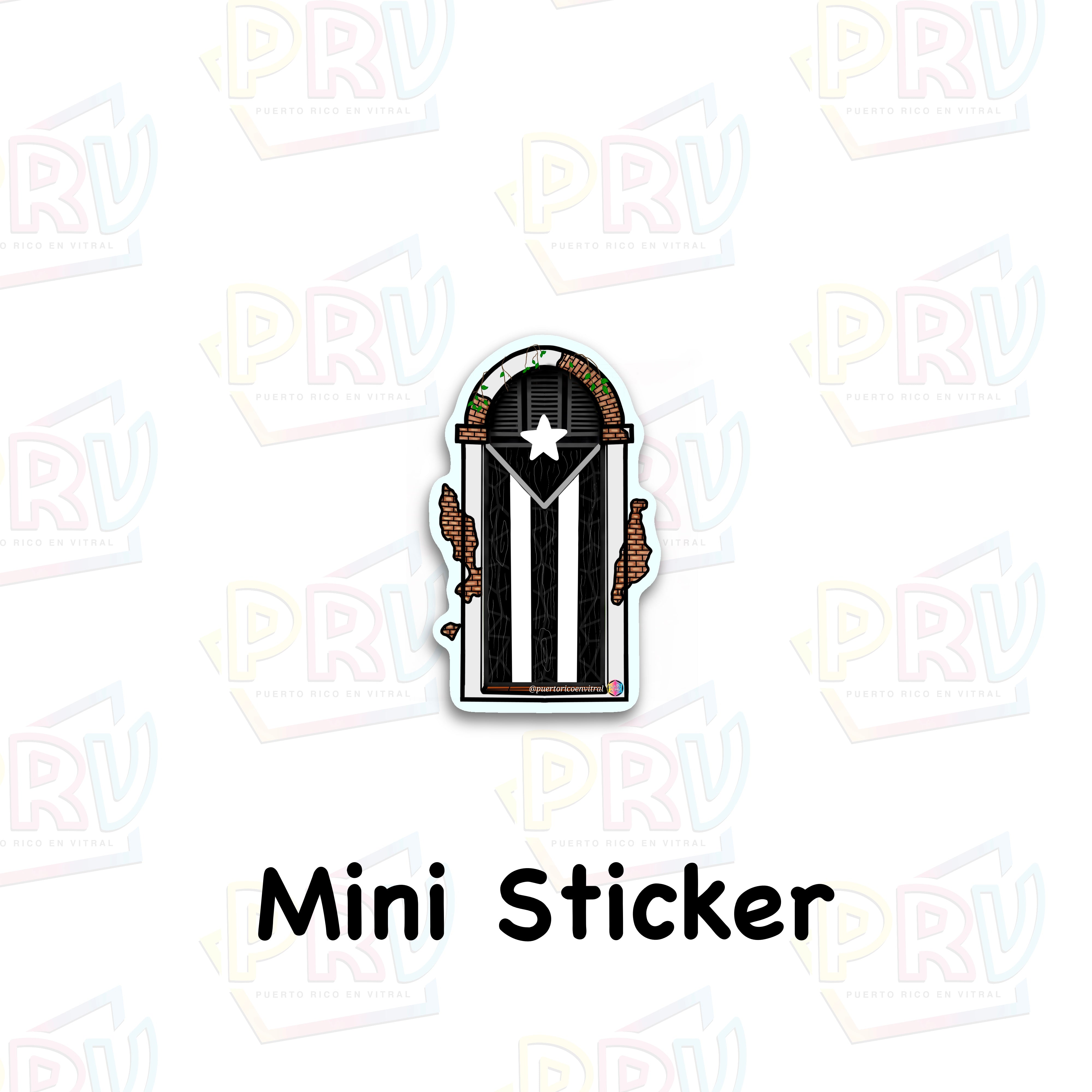 Puerta SJ Negra (Mini Sticker) – Puerto Rico en Vitral