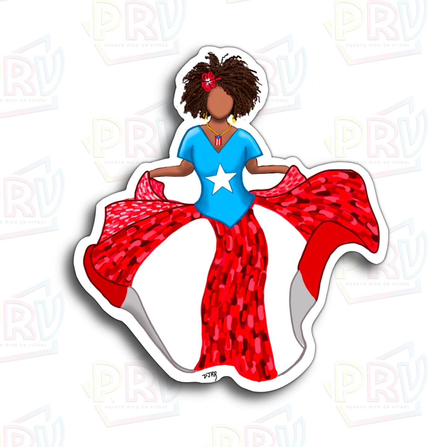 Bailadora de Bomba (Premium Sticker) – Puerto Rico en Vitral