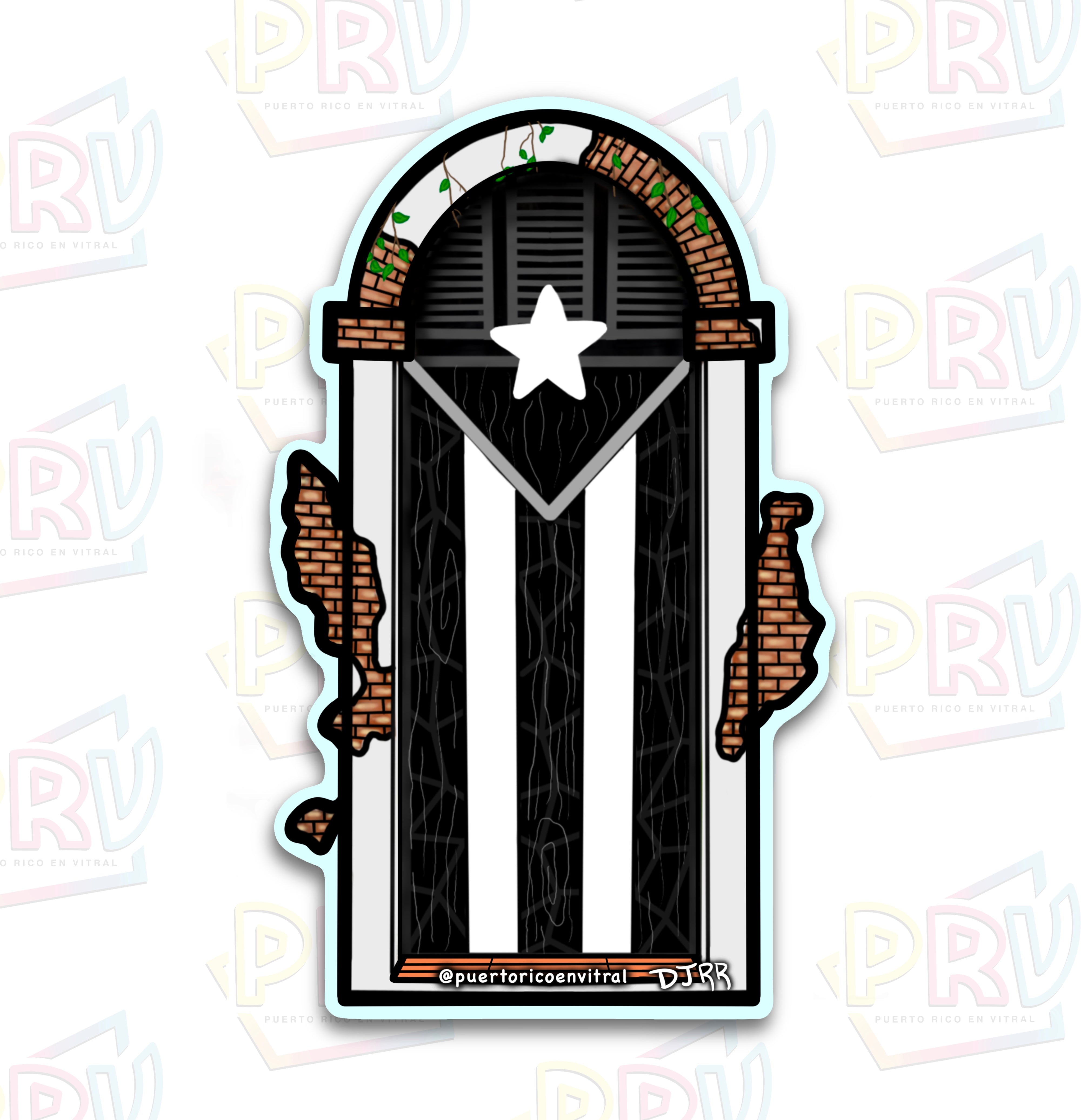 Puerta Bandera San Juan (Sticker) – Puerto Rico en Vitral