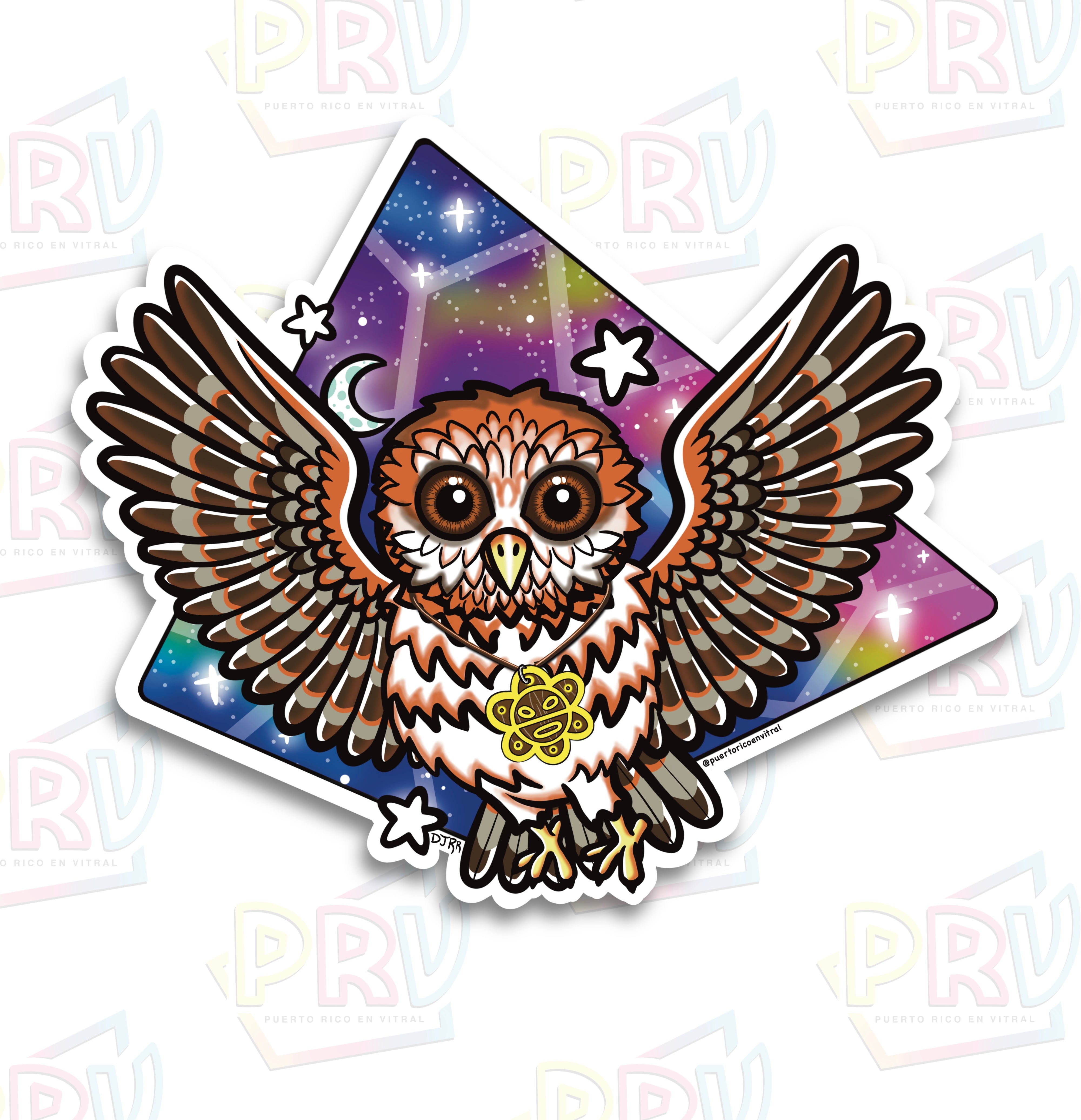 Múcaro Puerto Rico/Buho (Sticker) – Puerto Rico en Vitral