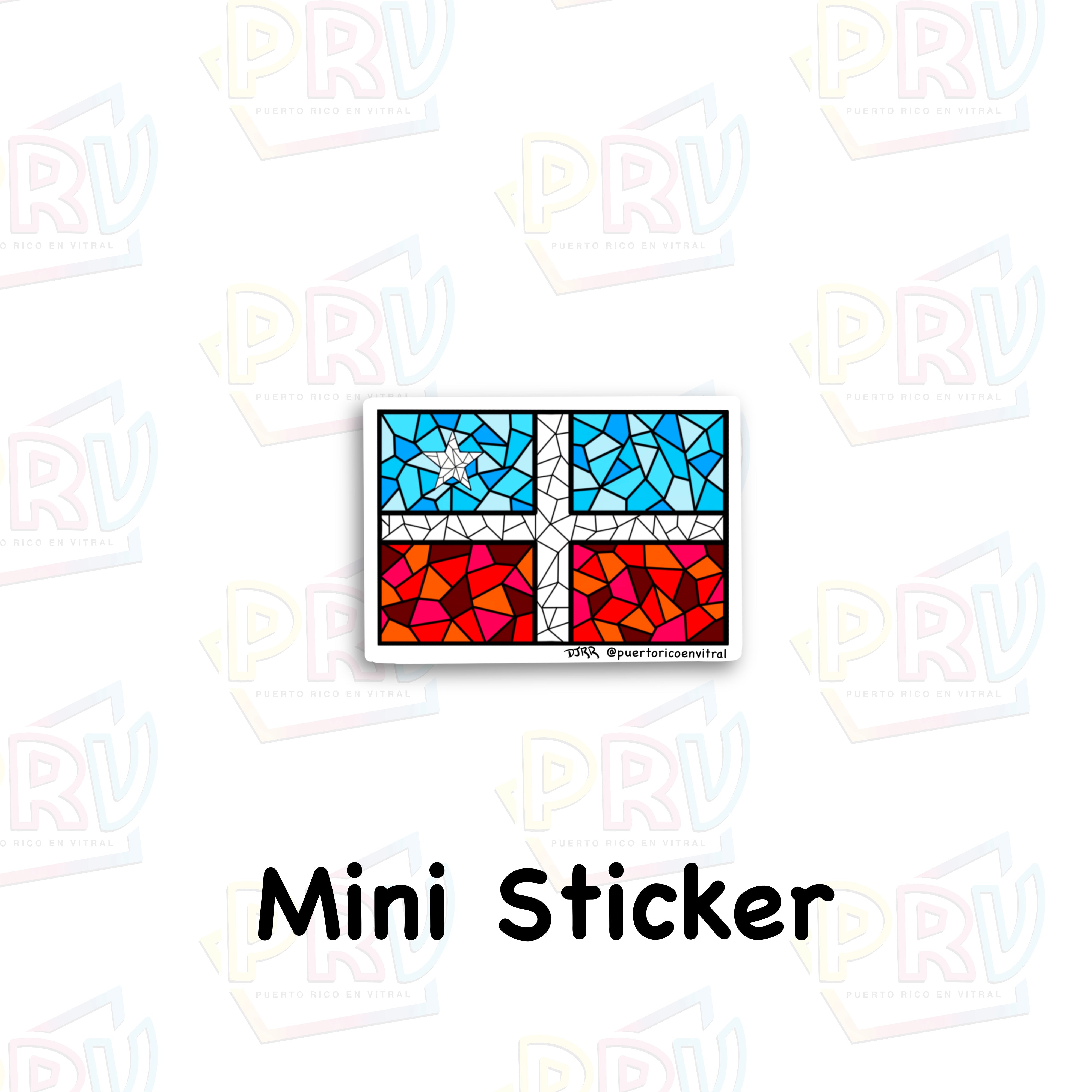 Bandera Lares (Mini Sticker) – Puerto Rico en Vitral