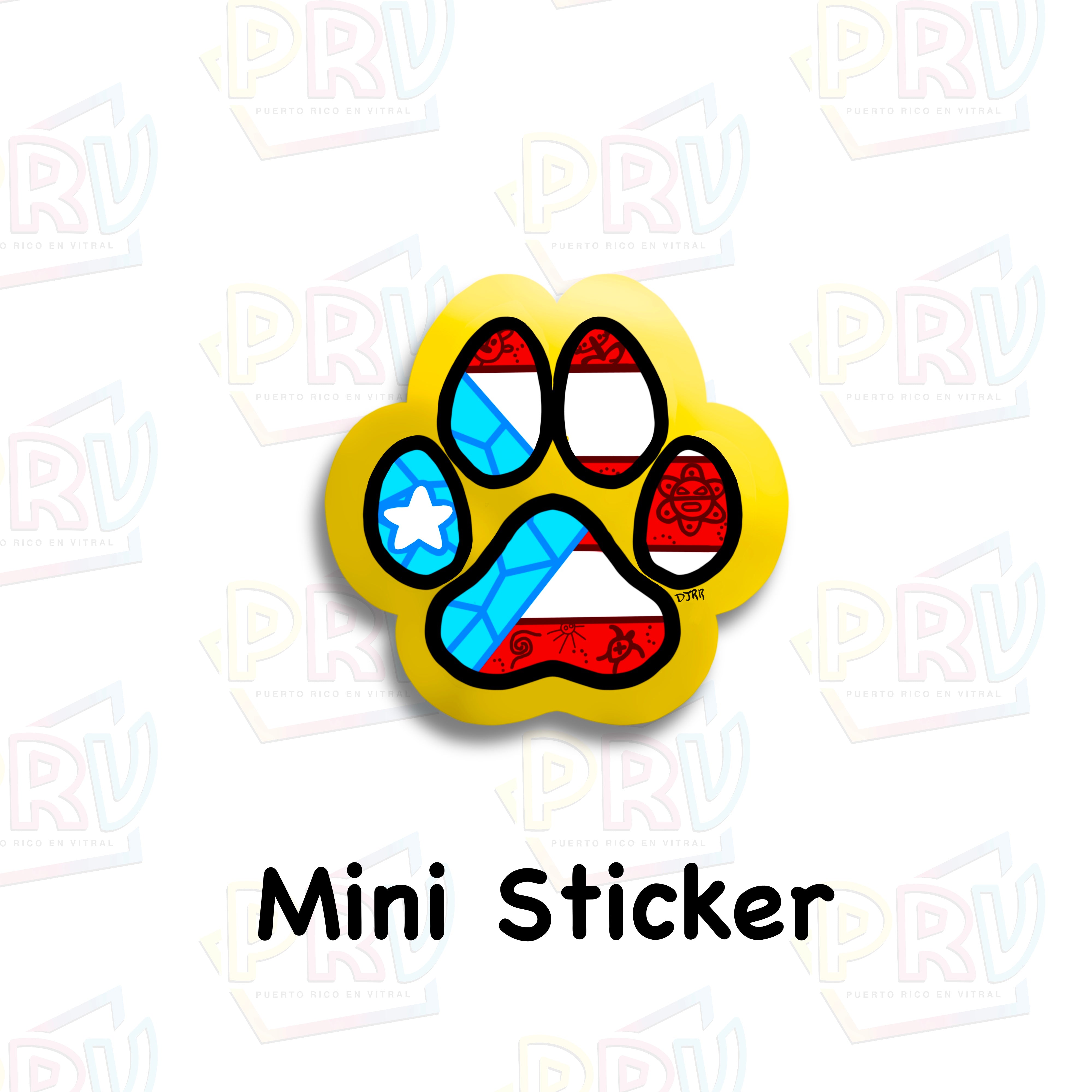 Huella Boricua Dog (Mini Sticker) – Puerto Rico en Vitral