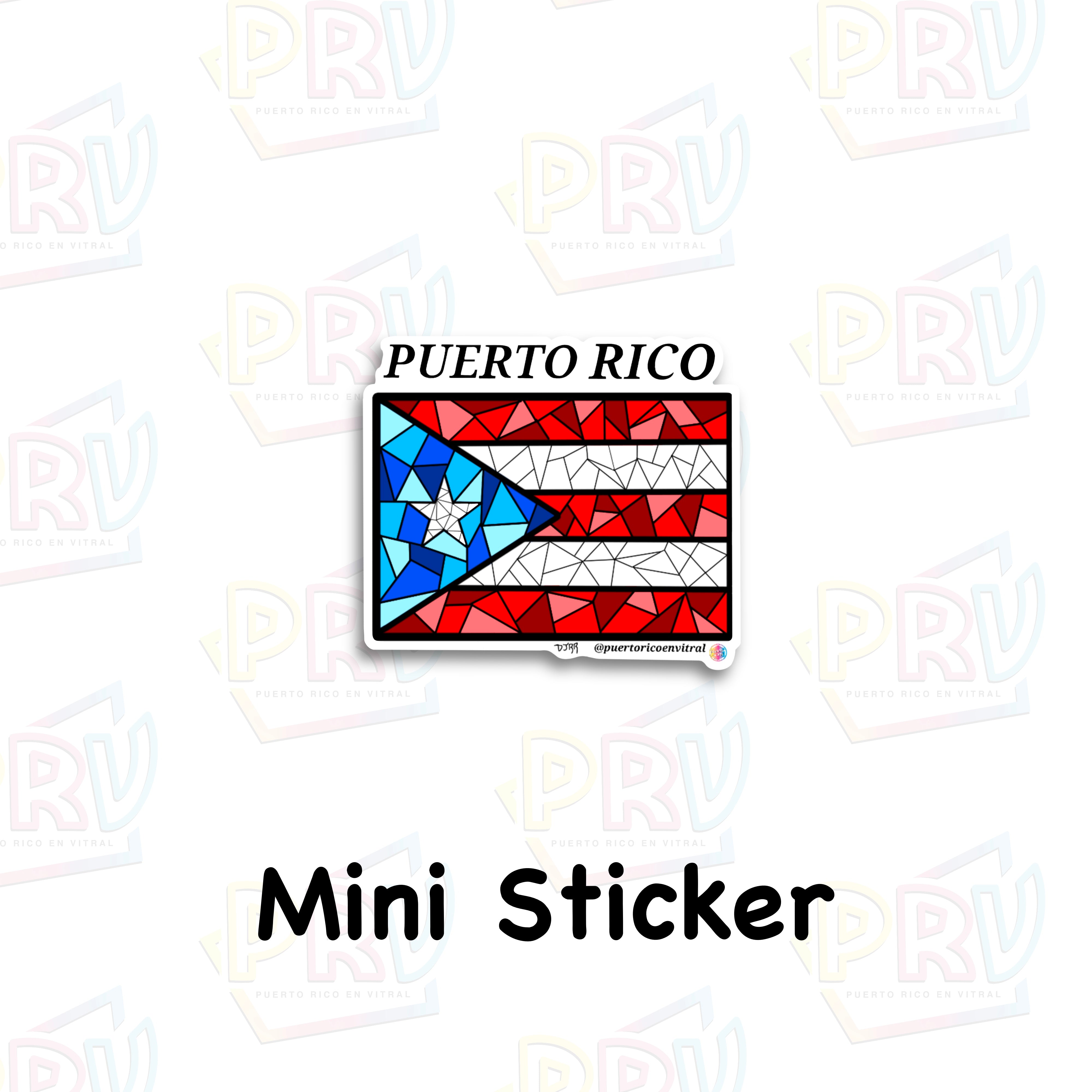 Bandera P.R. v2 (Mini Sticker) – Puerto Rico en Vitral