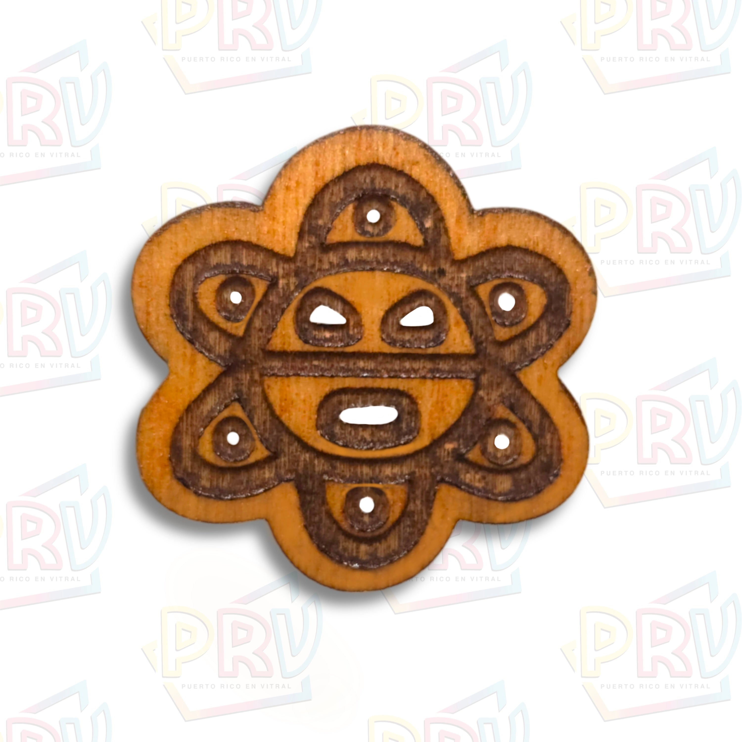 Sol Taino (Wooden Pin) – Puerto Rico en Vitral