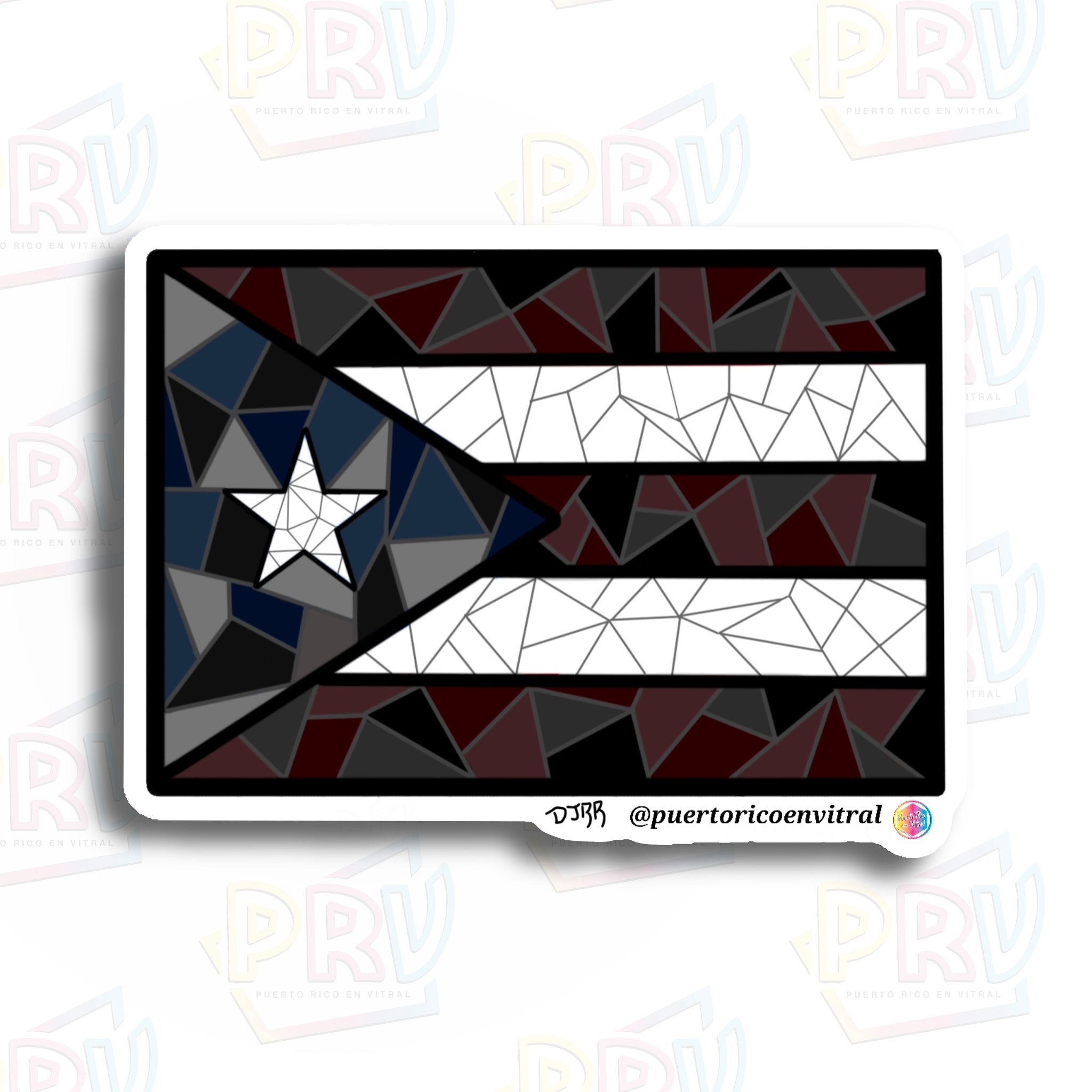 Bandera Puerto Rico (Sticker) – Puerto Rico en Vitral