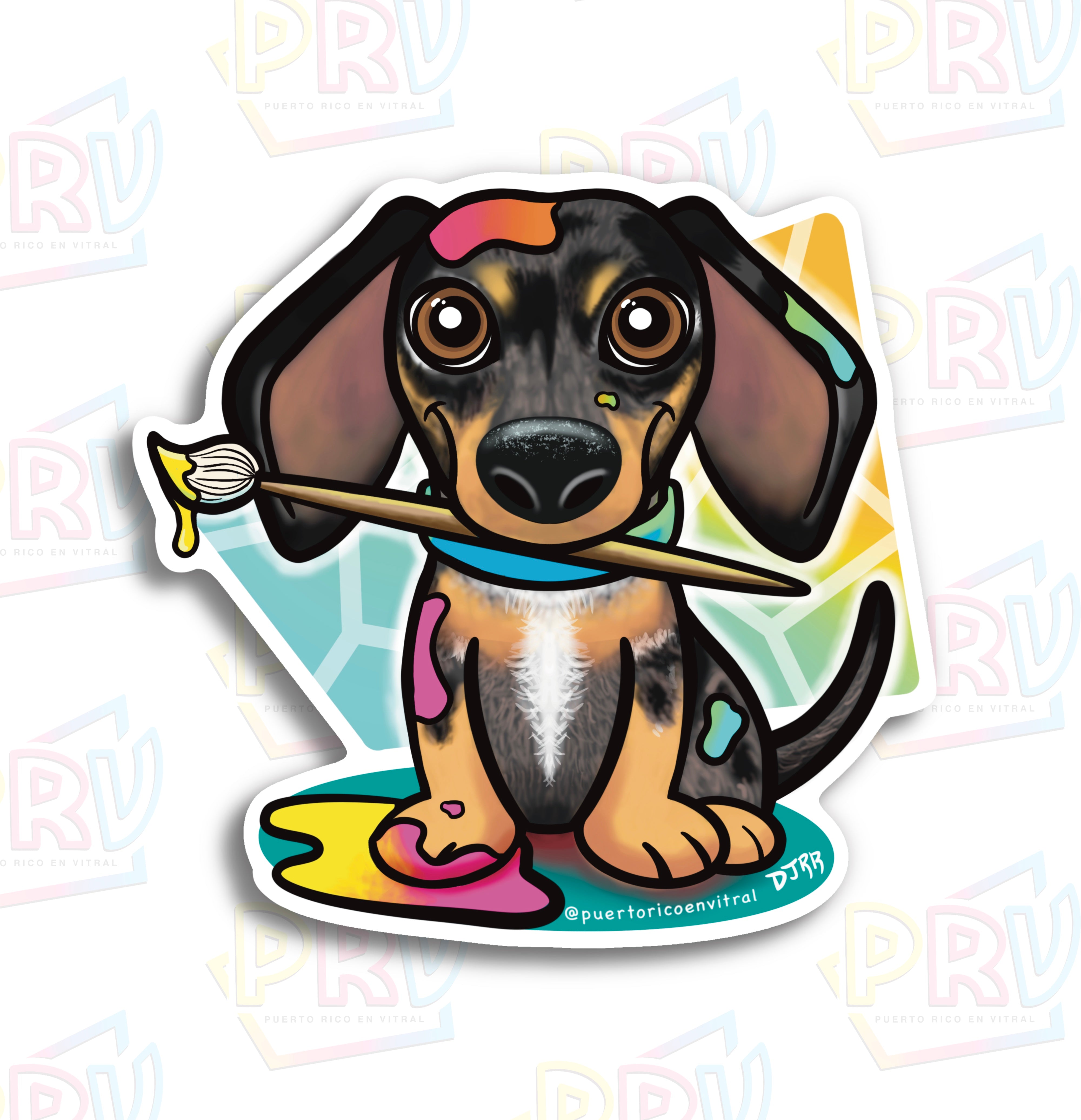 Dog Mateo (Sticker) – Puerto Rico en Vitral