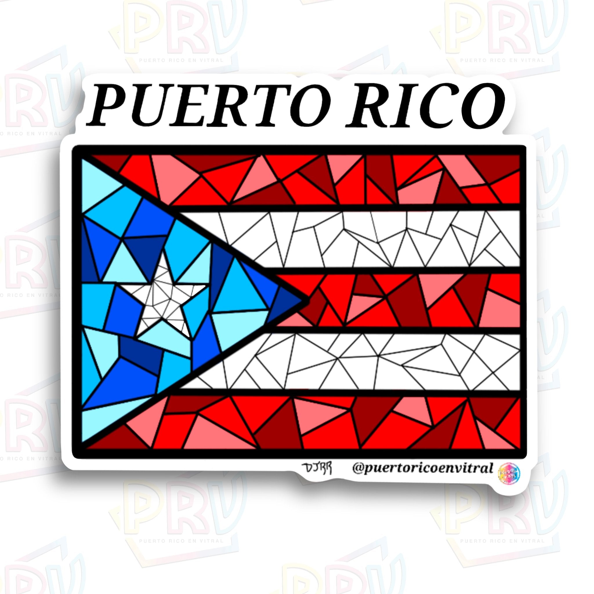 Bandera Puerto Rico (Sticker) – Puerto Rico en Vitral