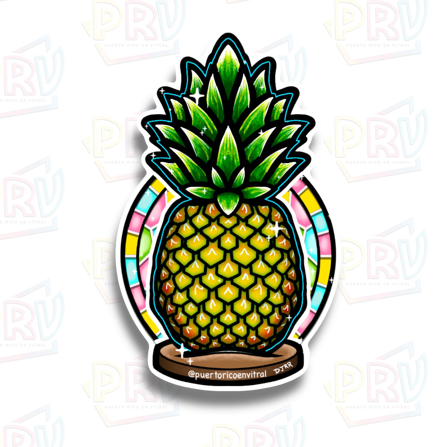 Piña (Sticker) – Puerto Rico en Vitral
