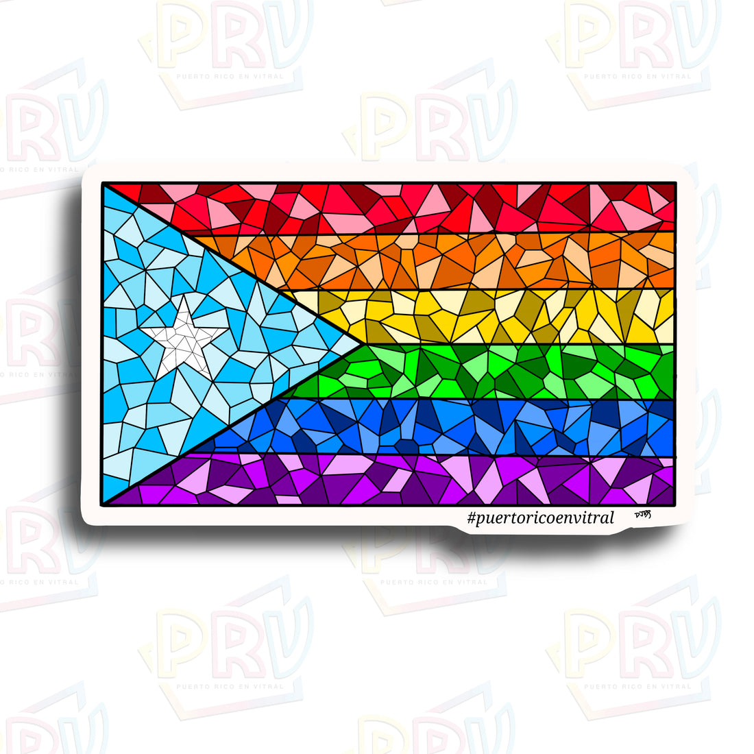 Puerto Rico Pride Flag (Sticker) – Puerto Rico en Vitral