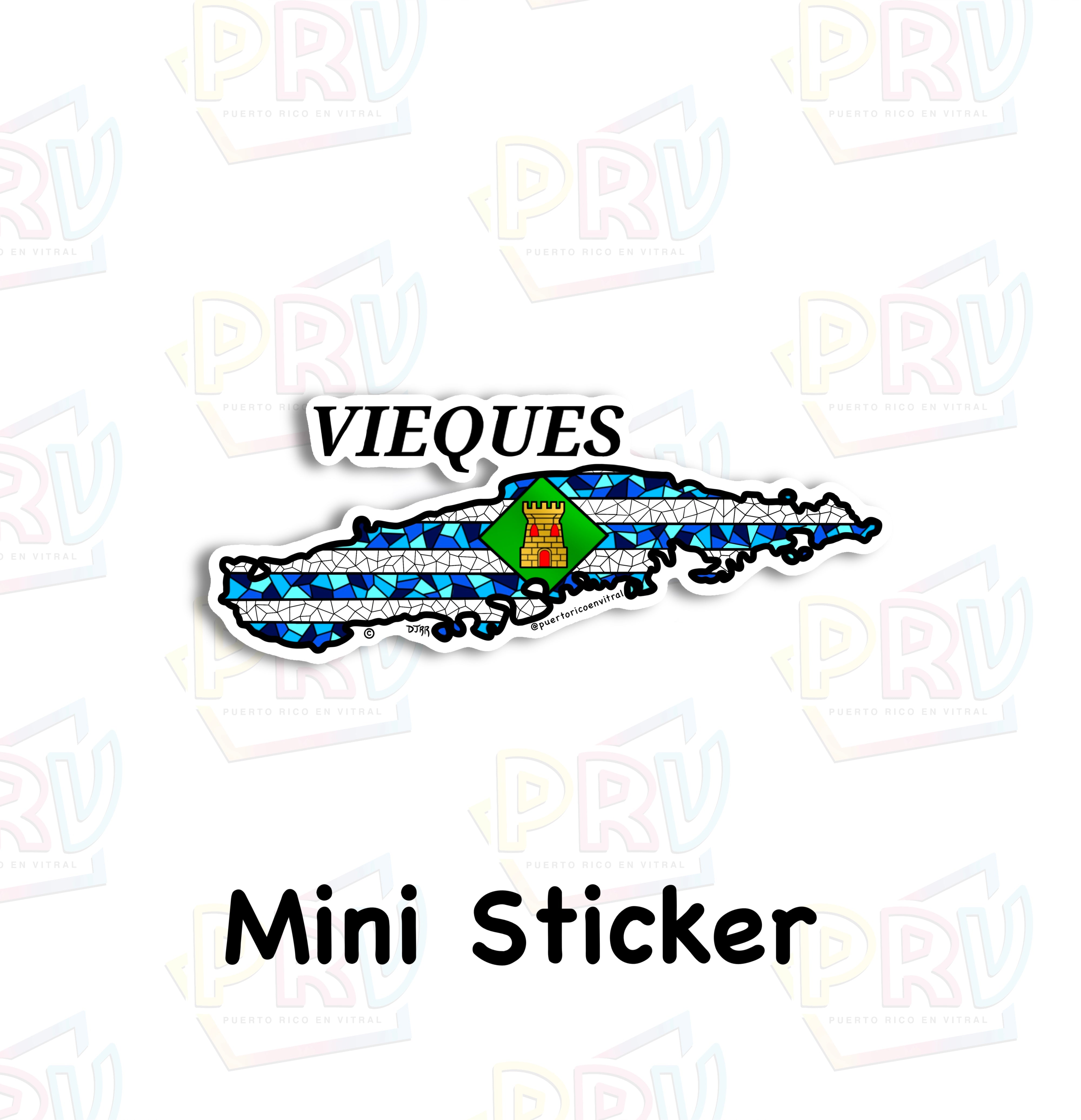 Vieques (Mini sticker) – Puerto Rico en Vitral