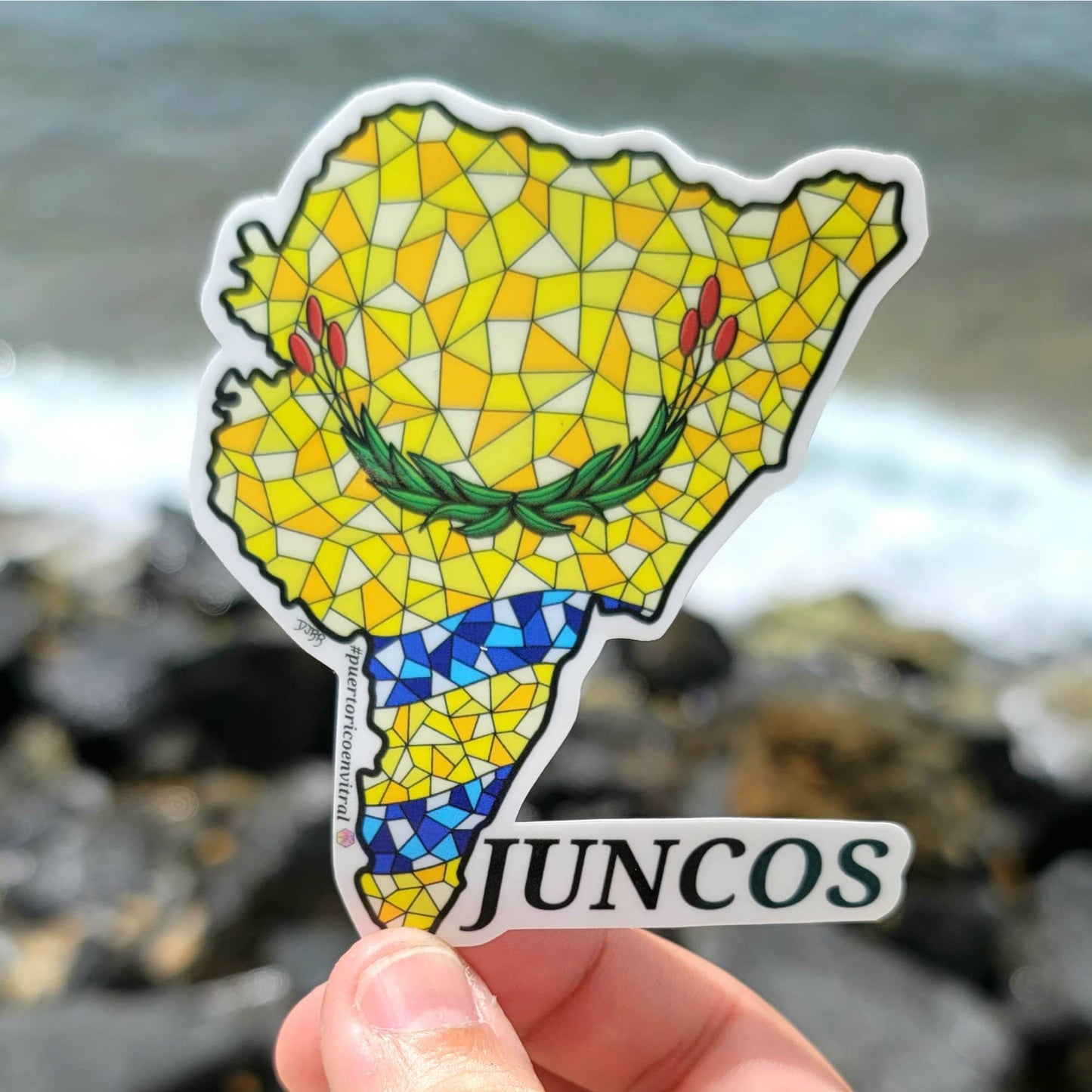 Juncos PR (Sticker) – Puerto Rico en Vitral